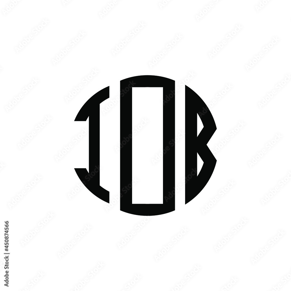 IOB letter logo design. IOB modern letter logo with black background ...