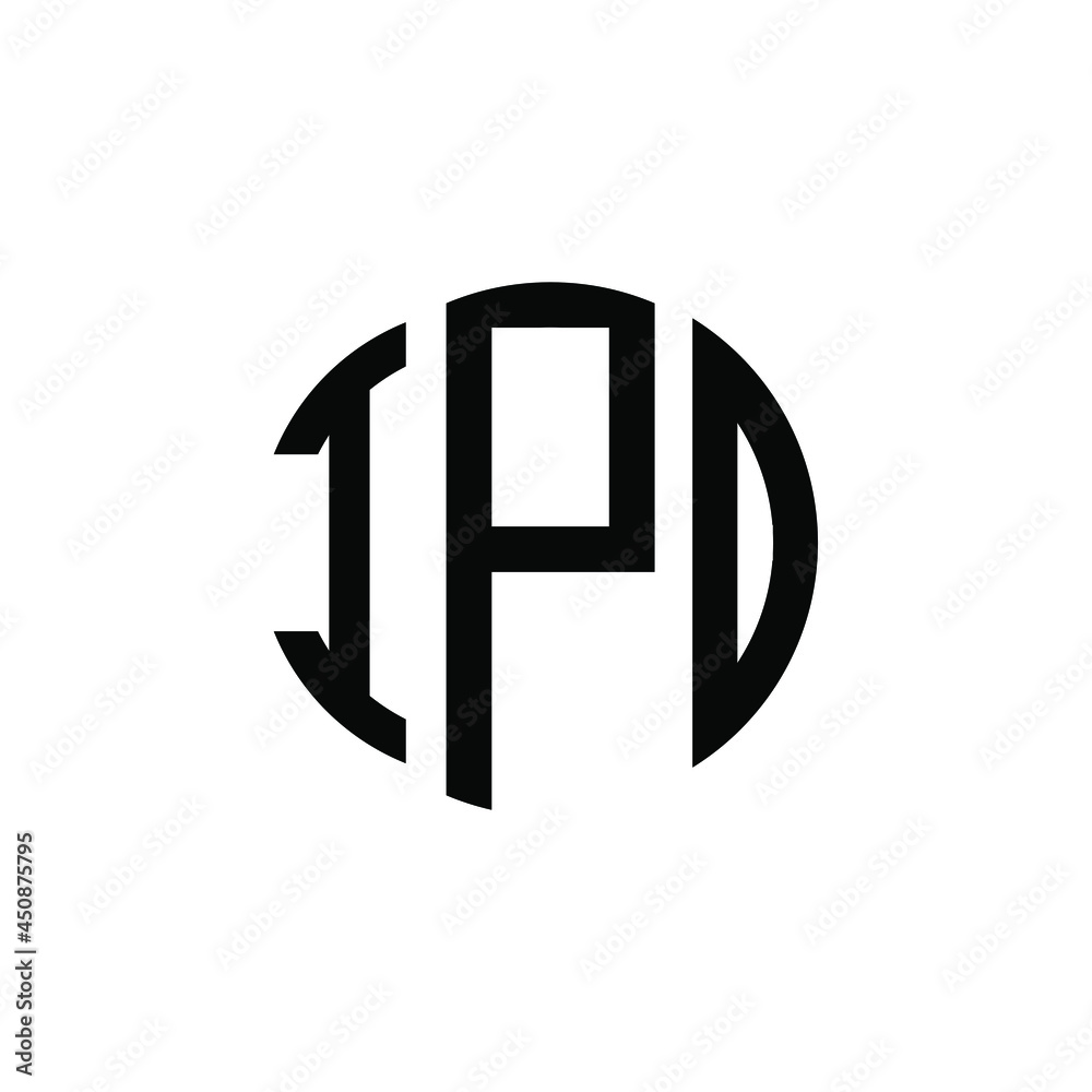 IPD letter logo design. IPD modern letter logo with black background ...