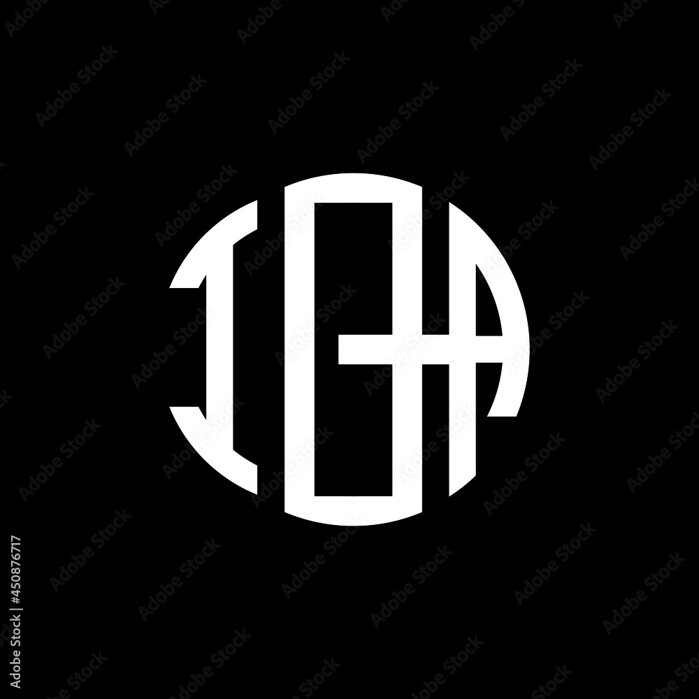 IQA letter logo design. IQA modern letter logo with black background ...