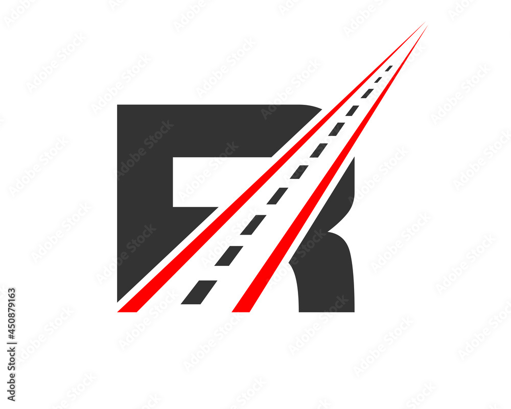 Transport logo with R letter. R letter Road logo design Stock Vector ...