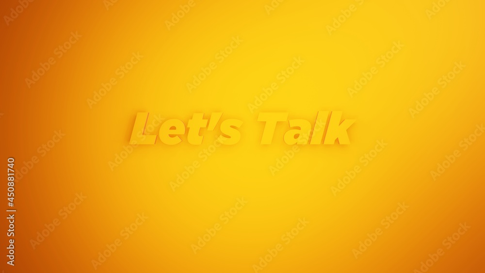 Let's Talk letter 3D style. 3D illustration in spotlight Stock ...