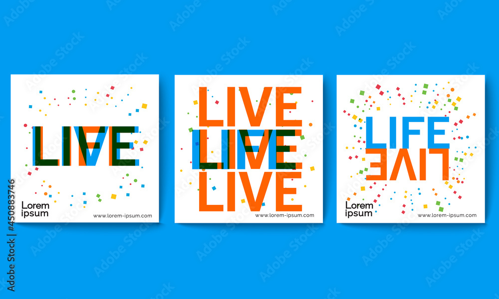Vector lettering typography, Design Templates with typography "LIVE ...