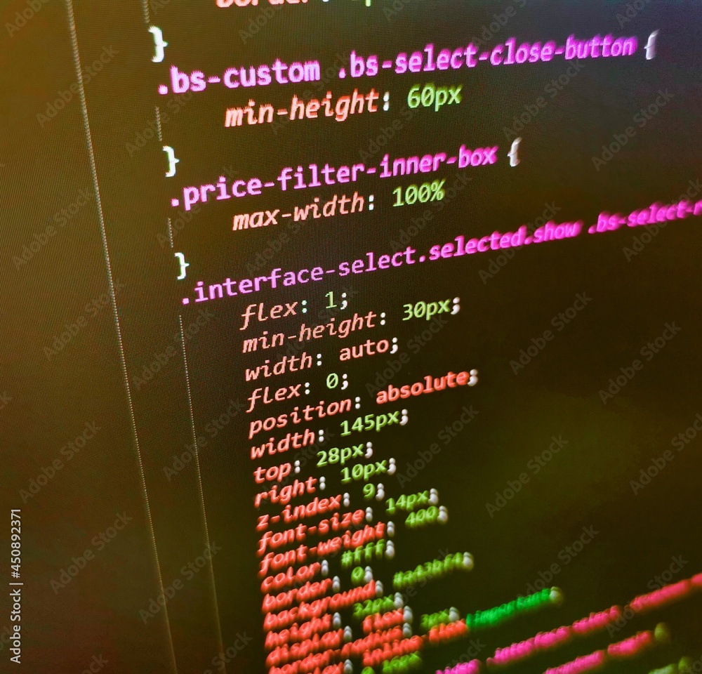Abstract Source Code Background Monitor Closeup Of Function Source Code Programming Code