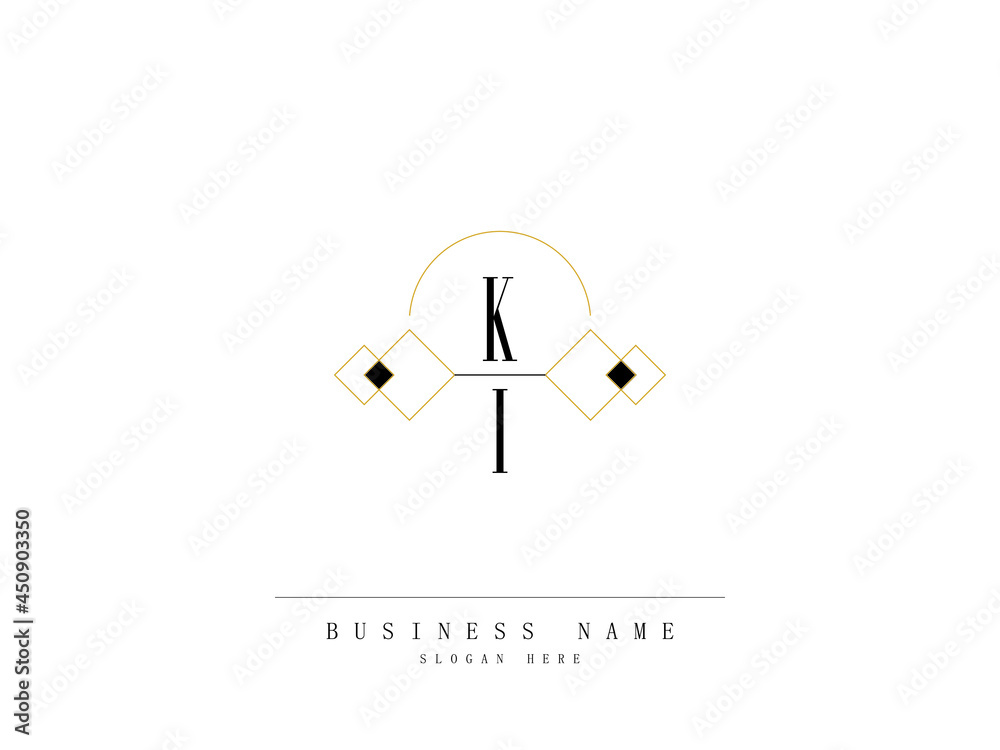 Letter KI Logo, Creative ki Logo Template with Creative Line Art ...