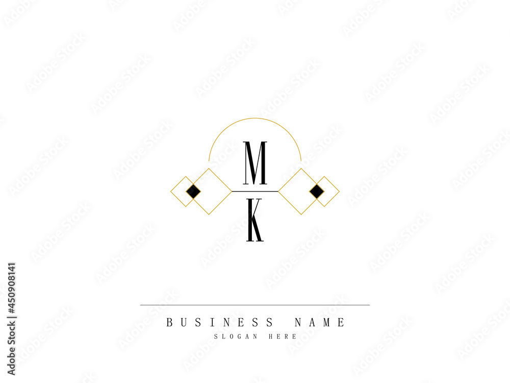 Letter MK Logo, Creative mk Logo Template with Creative Line Art ...
