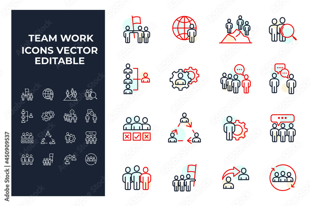 set of Team Work elements symbol template for graphic and web design ...