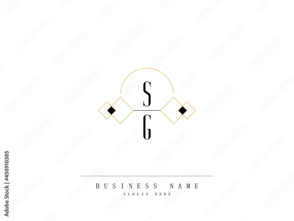 Letter SG Logo, Creative sg Logo Template with Creative Line Art ...