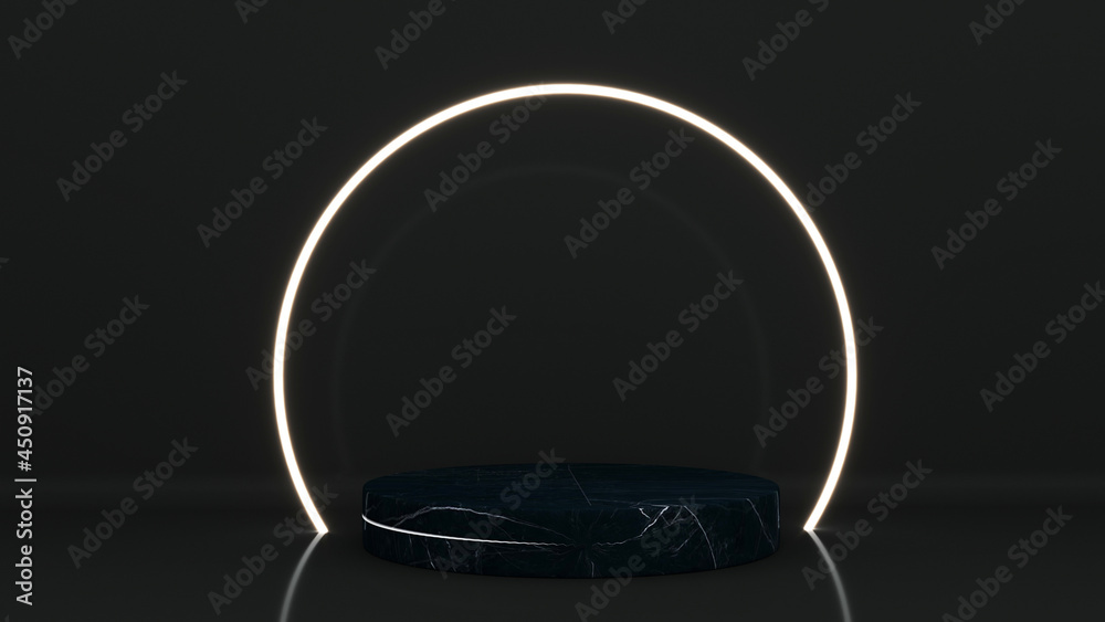 Cylinder shape of product display, Luxury and modern concepts, black ...