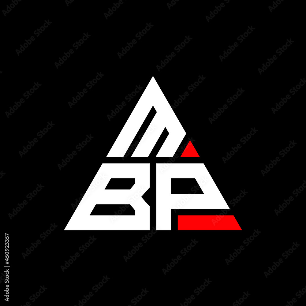 MBP triangle letter logo design with triangle shape. MBP triangle logo ...