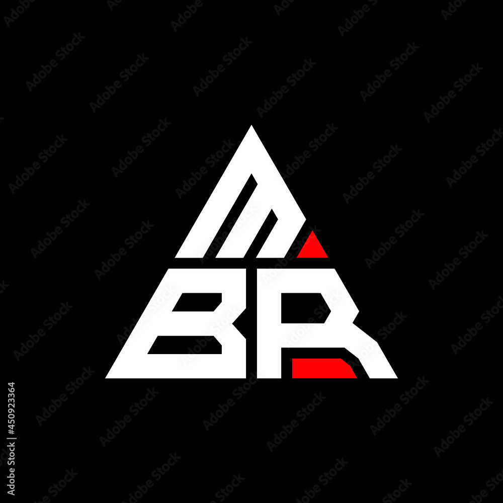 MBR triangle letter logo design with triangle shape. MBR triangle logo ...