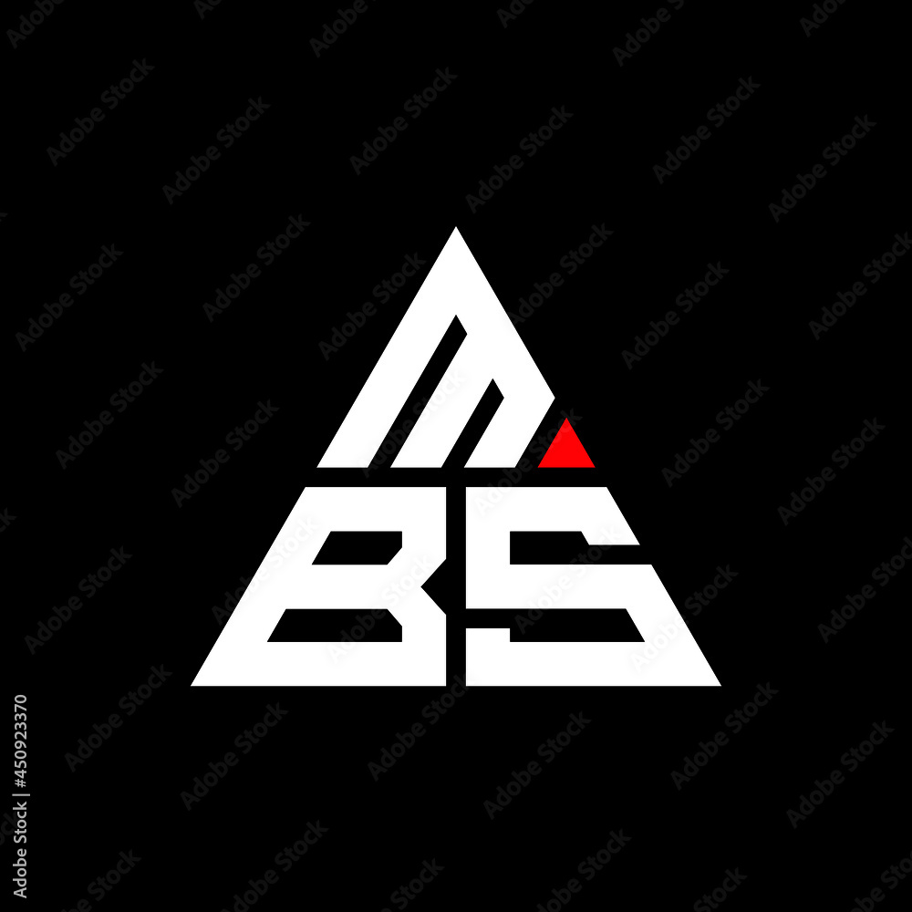 MBS triangle letter logo design with triangle shape. MBS triangle logo ...