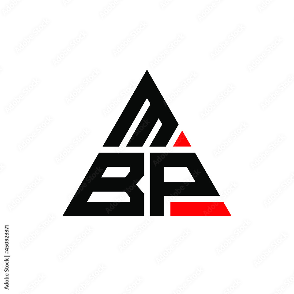 MBP triangle letter logo design with triangle shape. MBP triangle logo ...