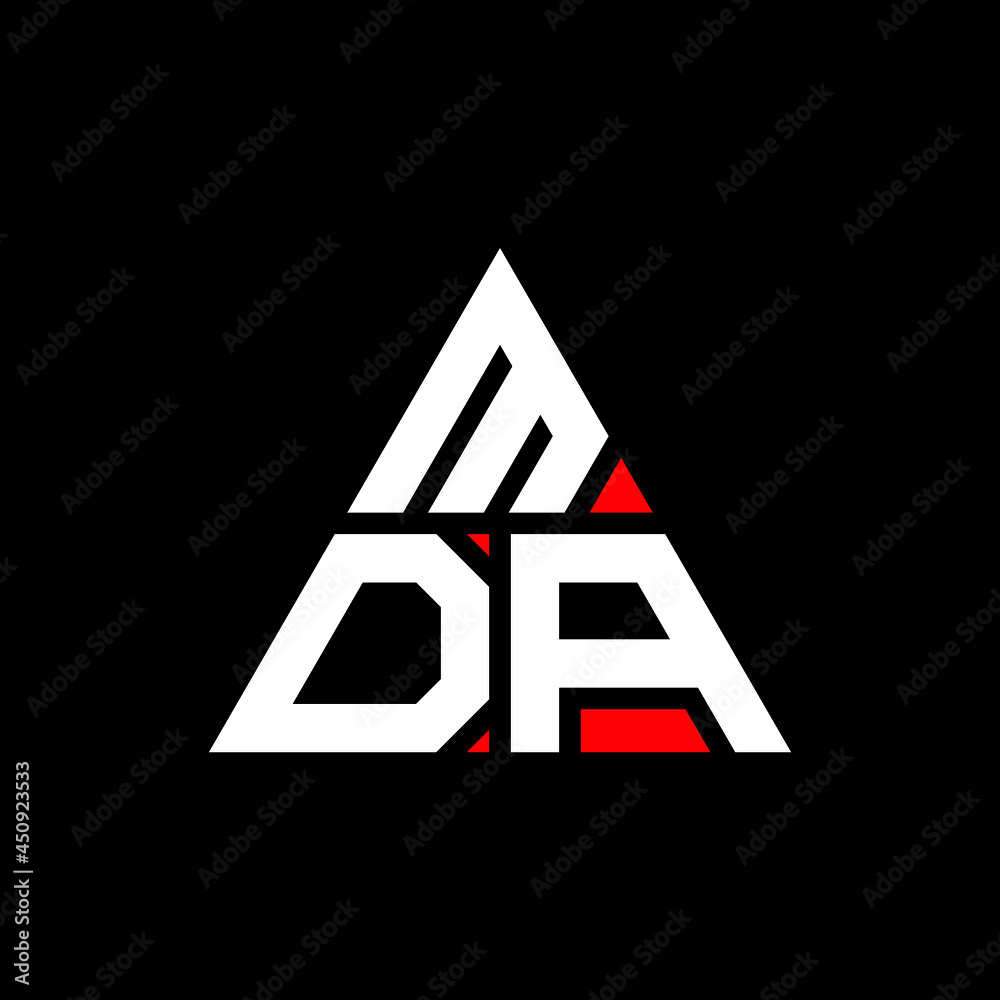 MDA triangle letter logo design with triangle shape. MDA triangle logo ...