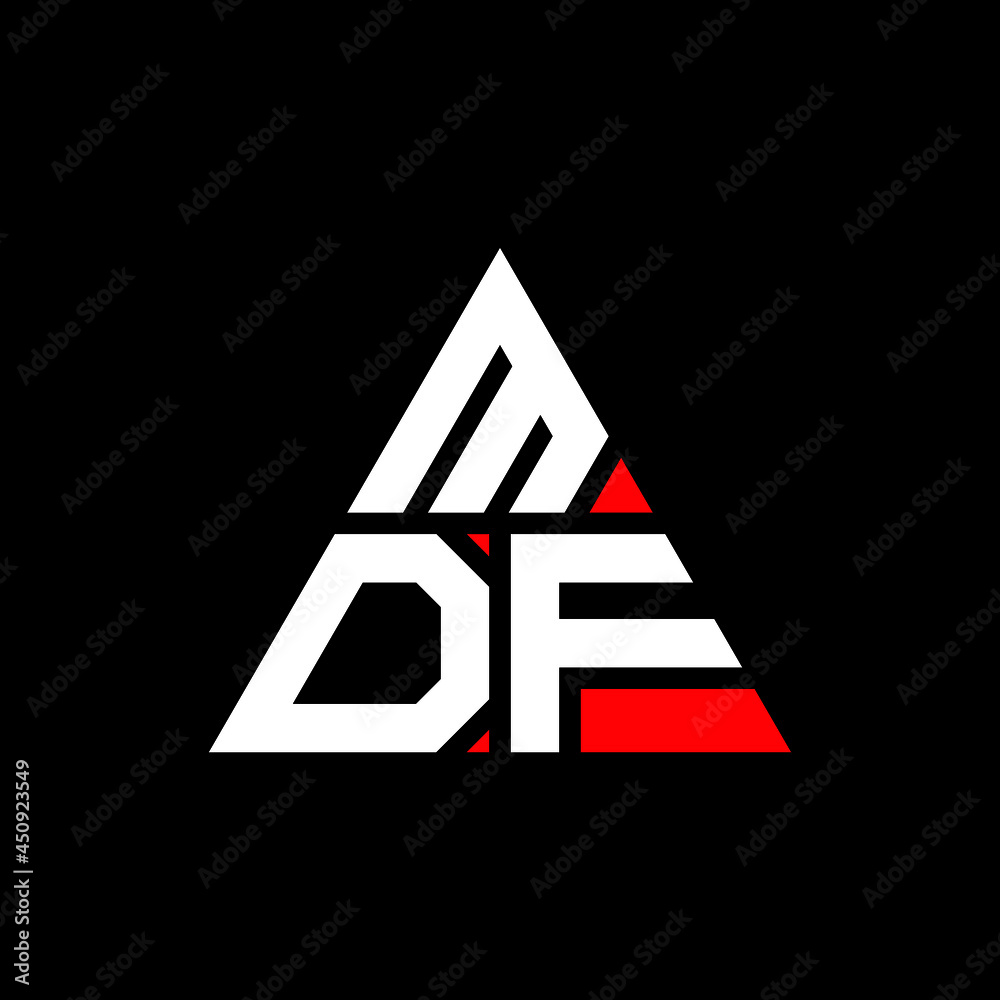 MDF triangle letter logo design with triangle shape. MDF triangle logo ...