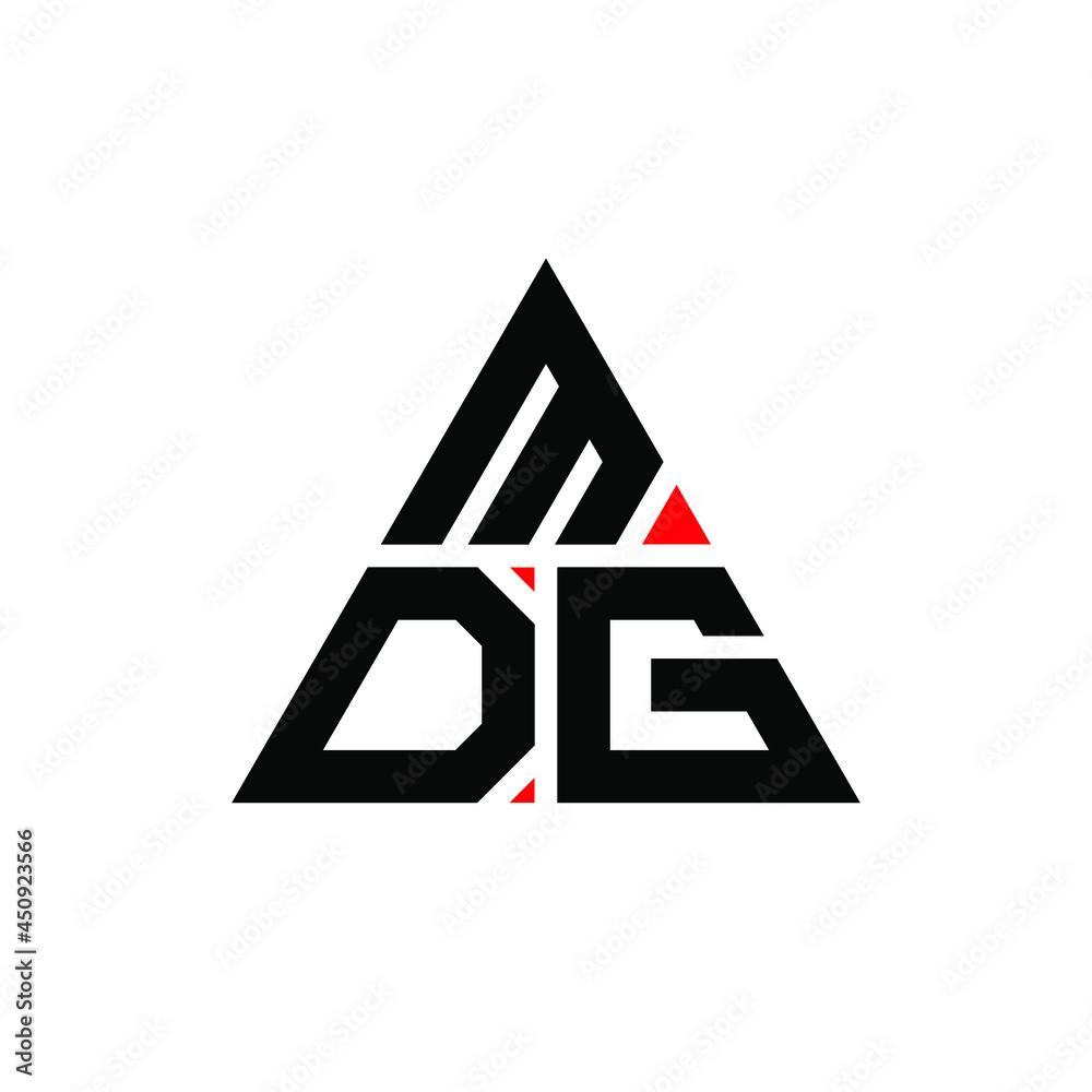 MDG triangle letter logo design with triangle shape. MDG triangle logo ...