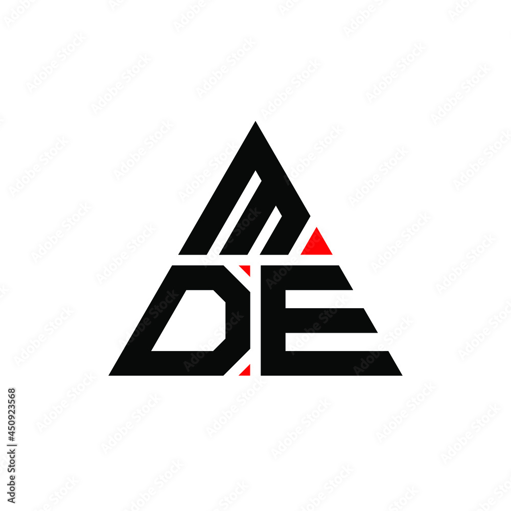 MDE triangle letter logo design with triangle shape. MDE triangle logo ...