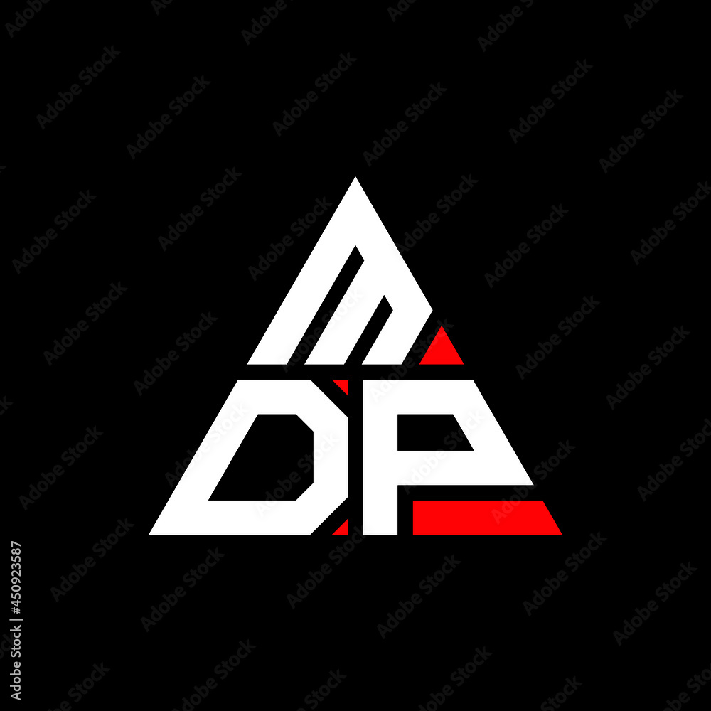 MDP triangle letter logo design with triangle shape. MDP triangle logo ...