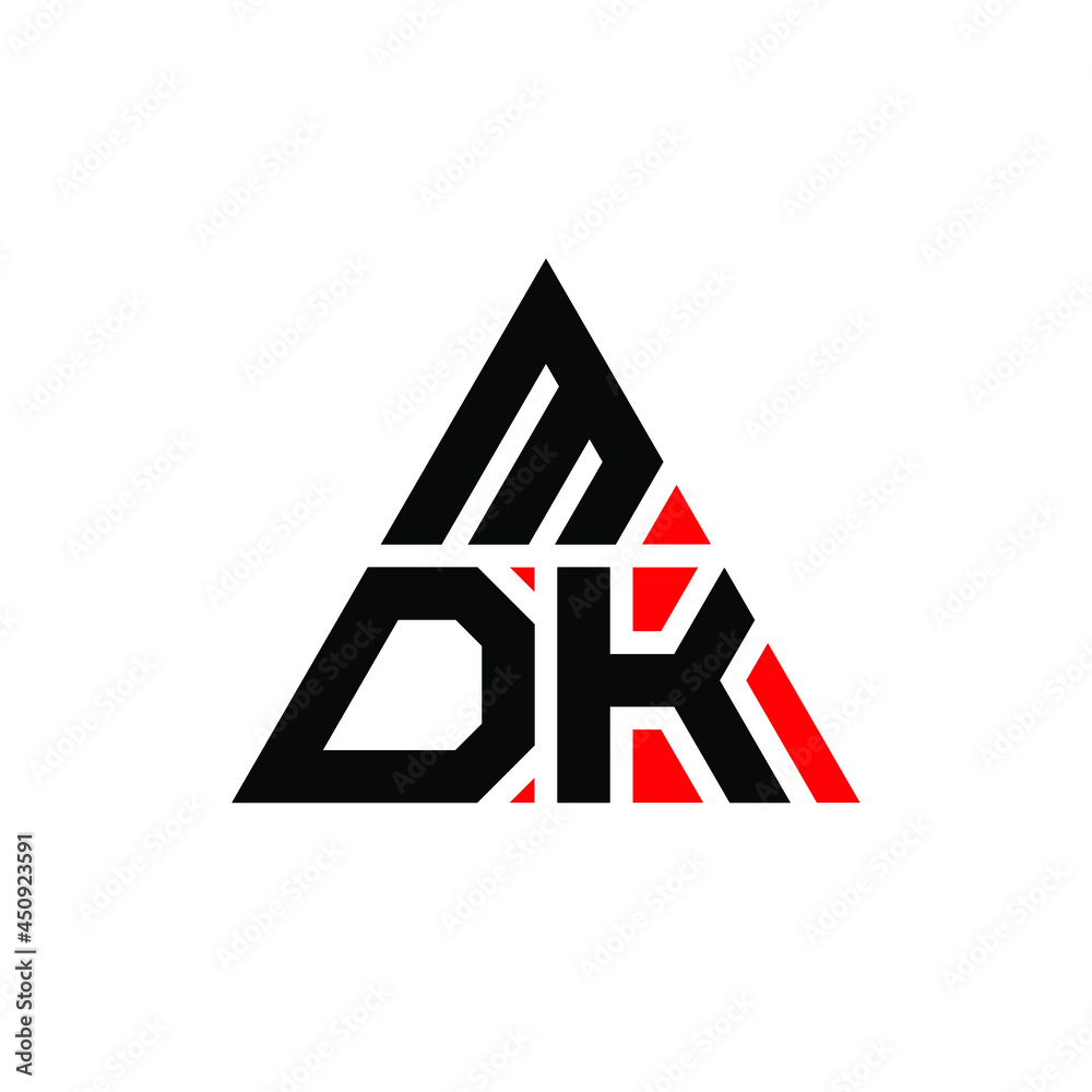 MDK triangle letter logo design with triangle shape. MDK triangle logo ...