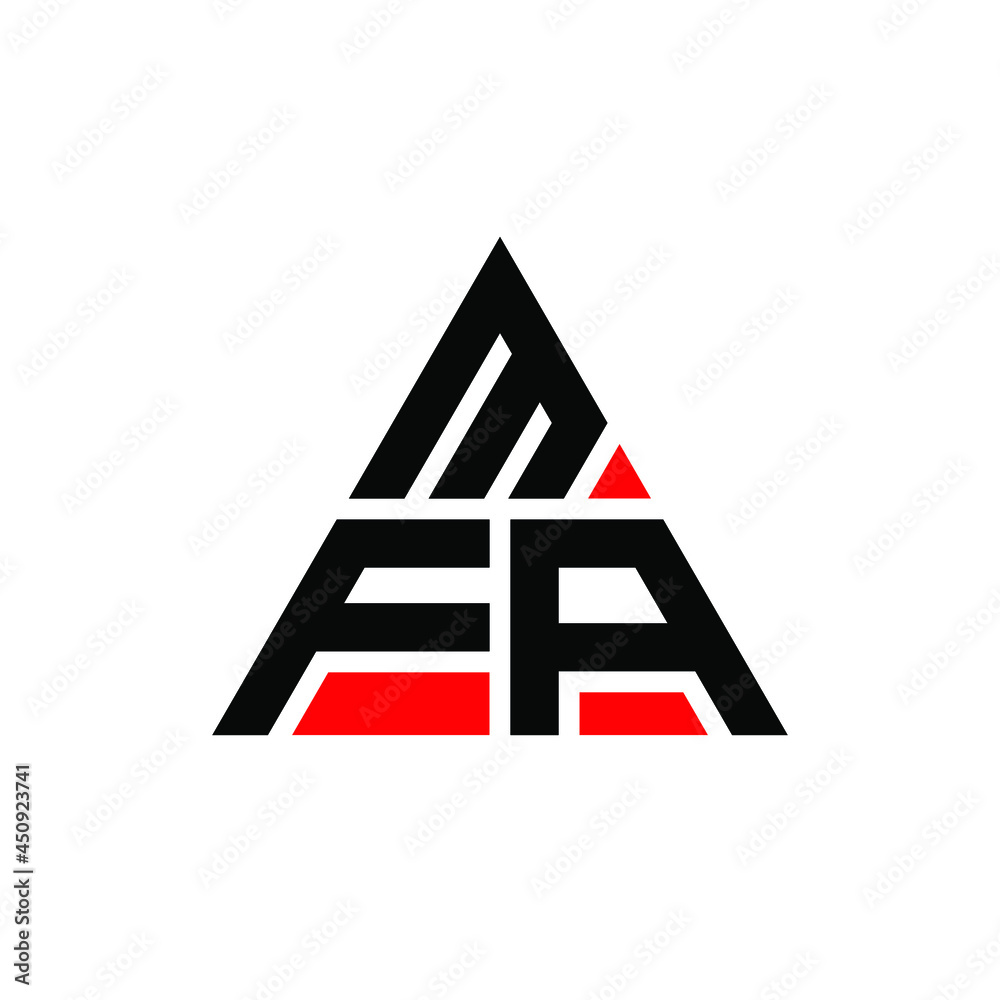 MFA triangle letter logo design with triangle shape. MFA triangle logo ...
