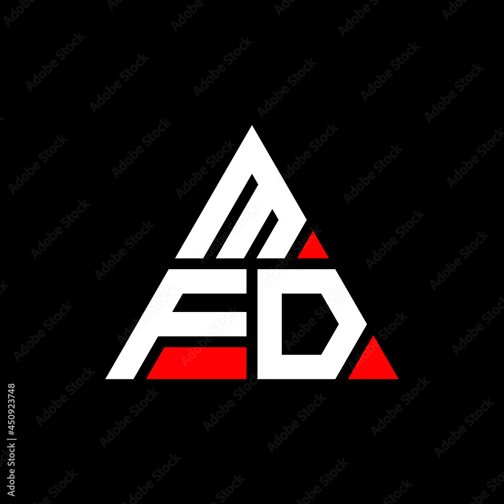 MFD triangle letter logo design with triangle shape. MFD triangle logo ...