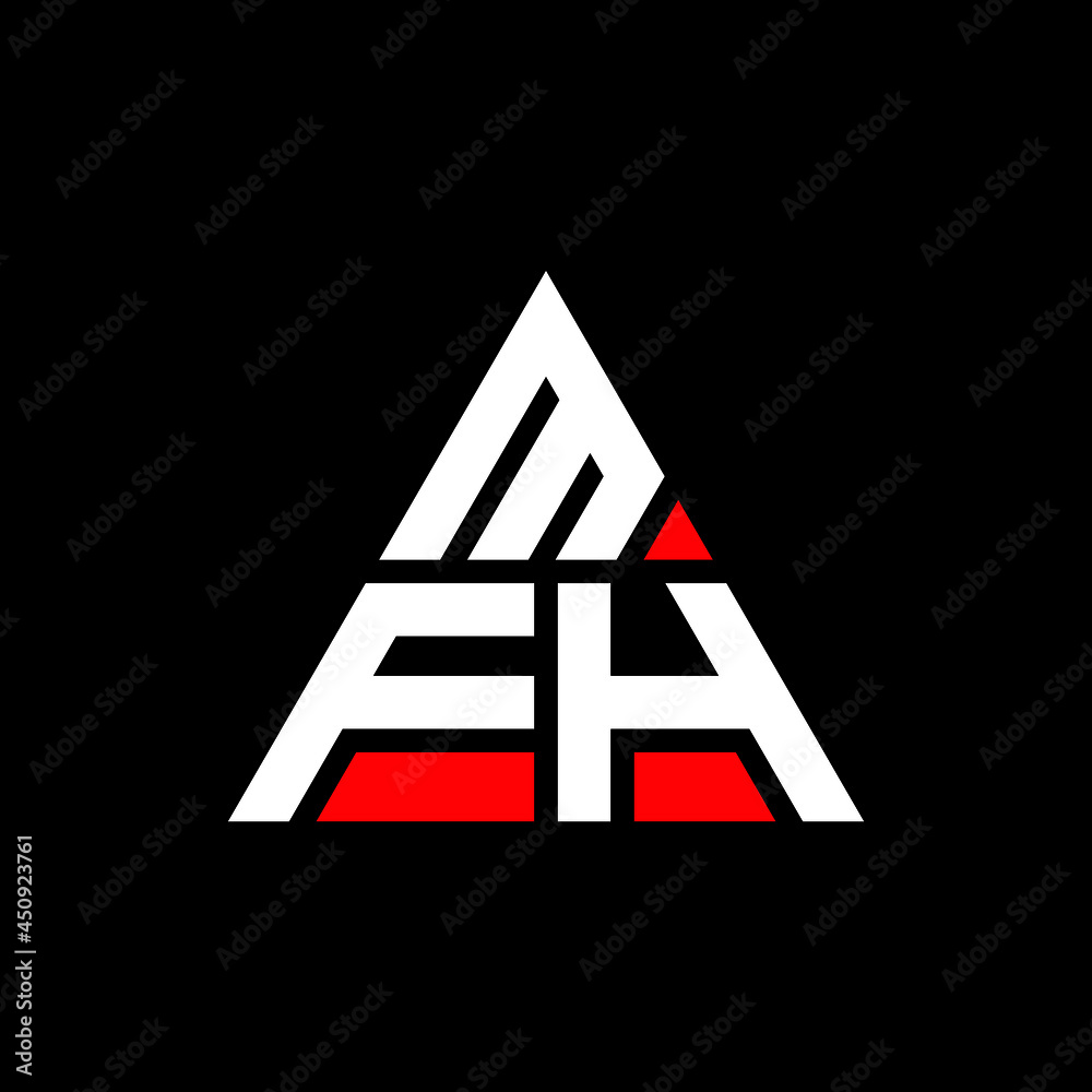 MFH triangle letter logo design with triangle shape. MFH triangle logo ...