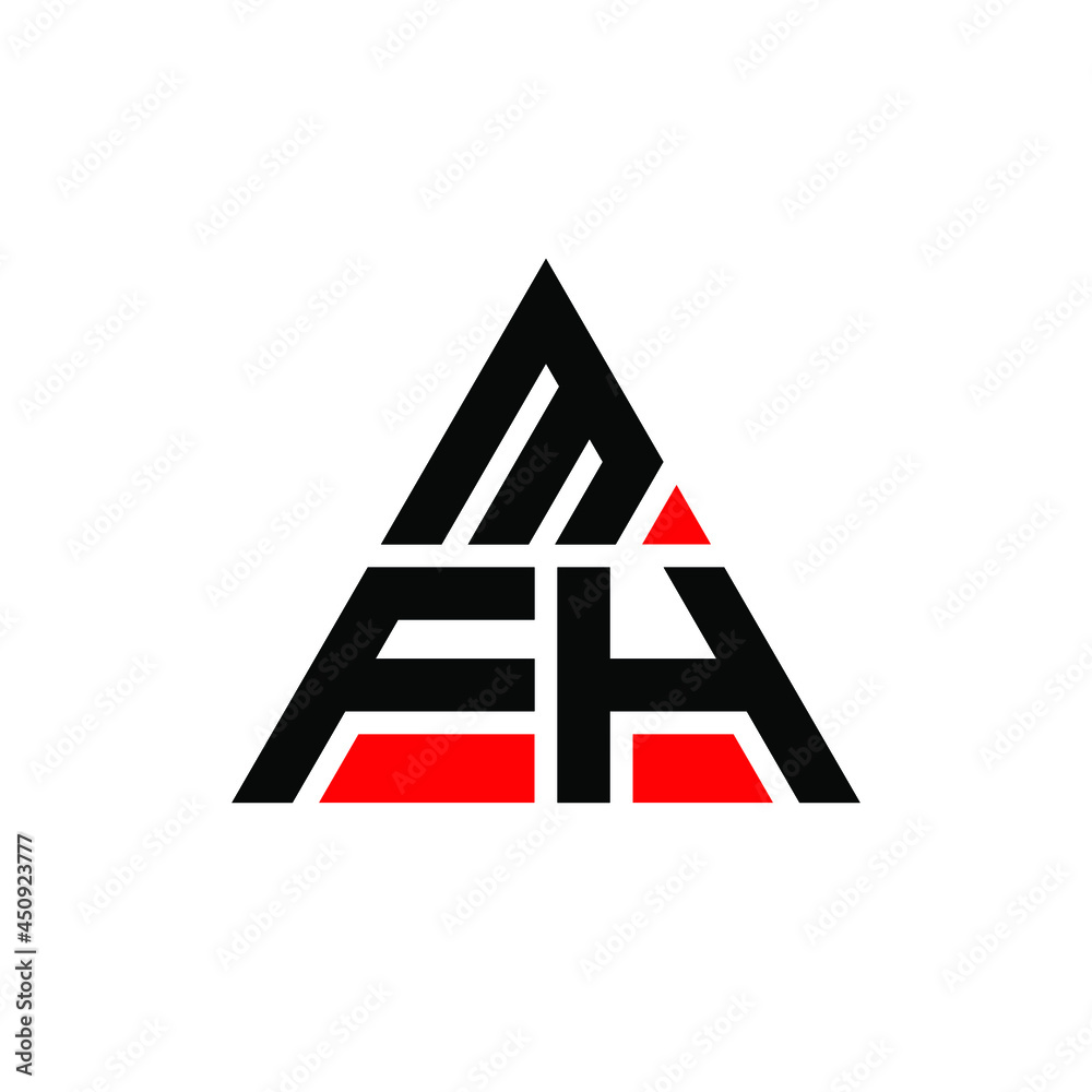 MFH triangle letter logo design with triangle shape. MFH triangle logo ...