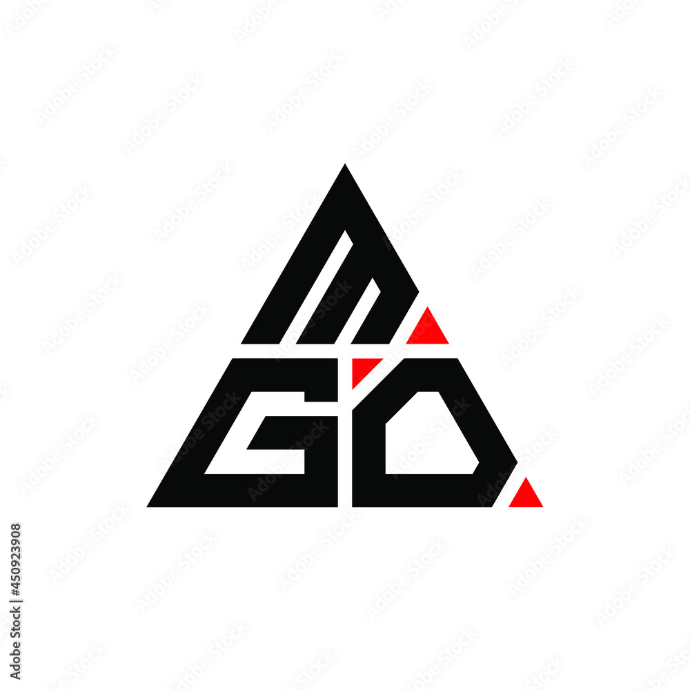 MGO triangle letter logo design with triangle shape. MGO triangle logo ...
