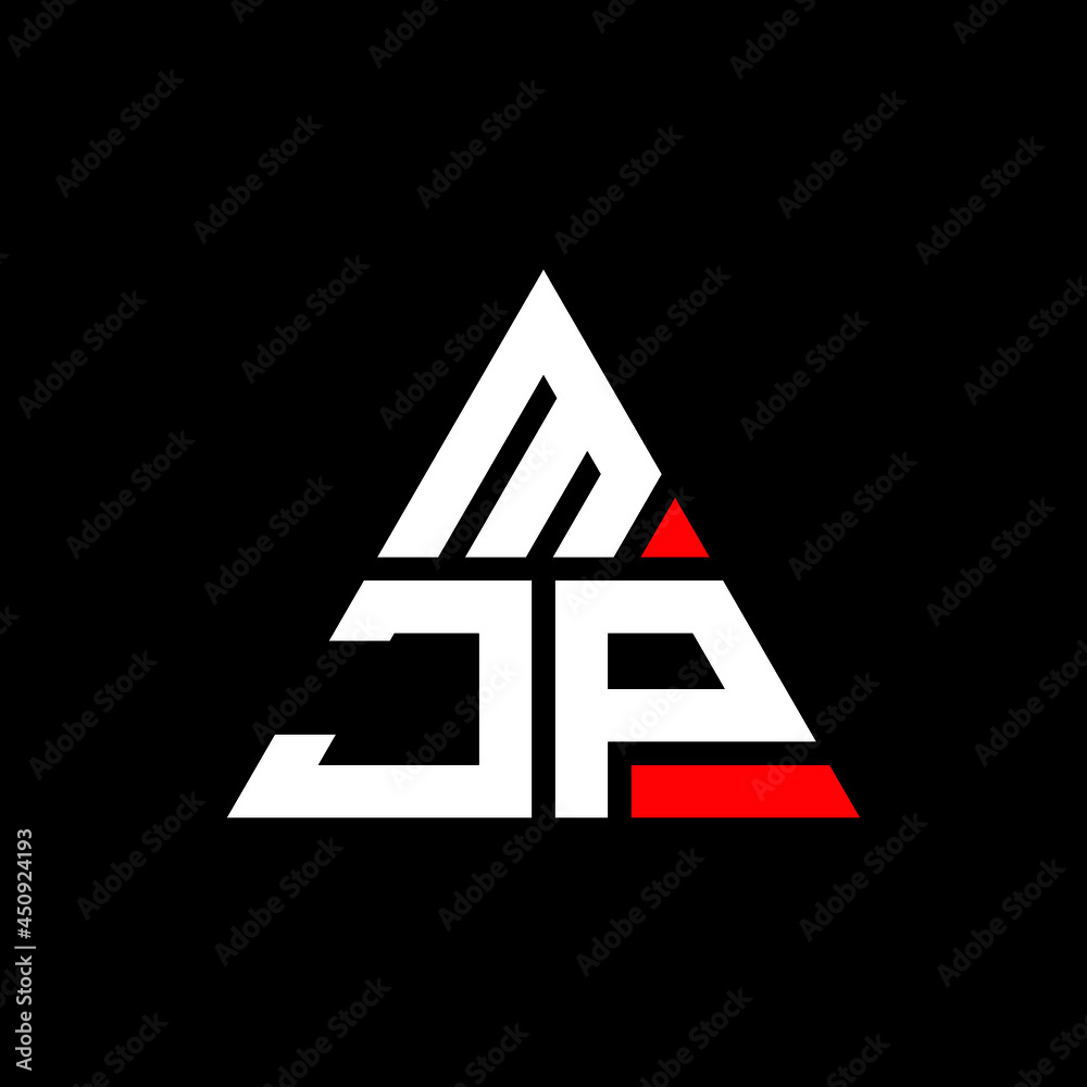 MJP triangle letter logo design with triangle shape. MJP triangle logo ...