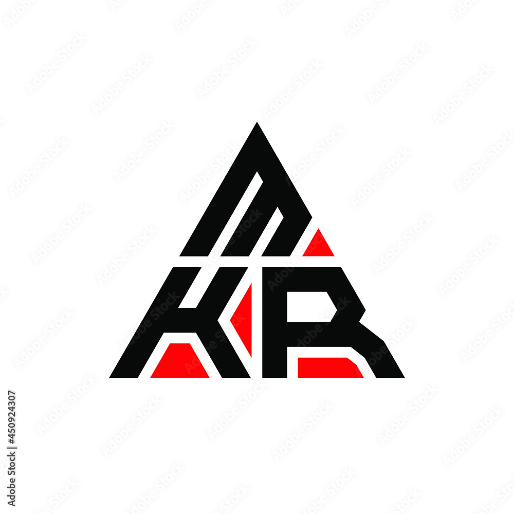 MKR triangle letter logo design with triangle shape. MKR triangle logo ...