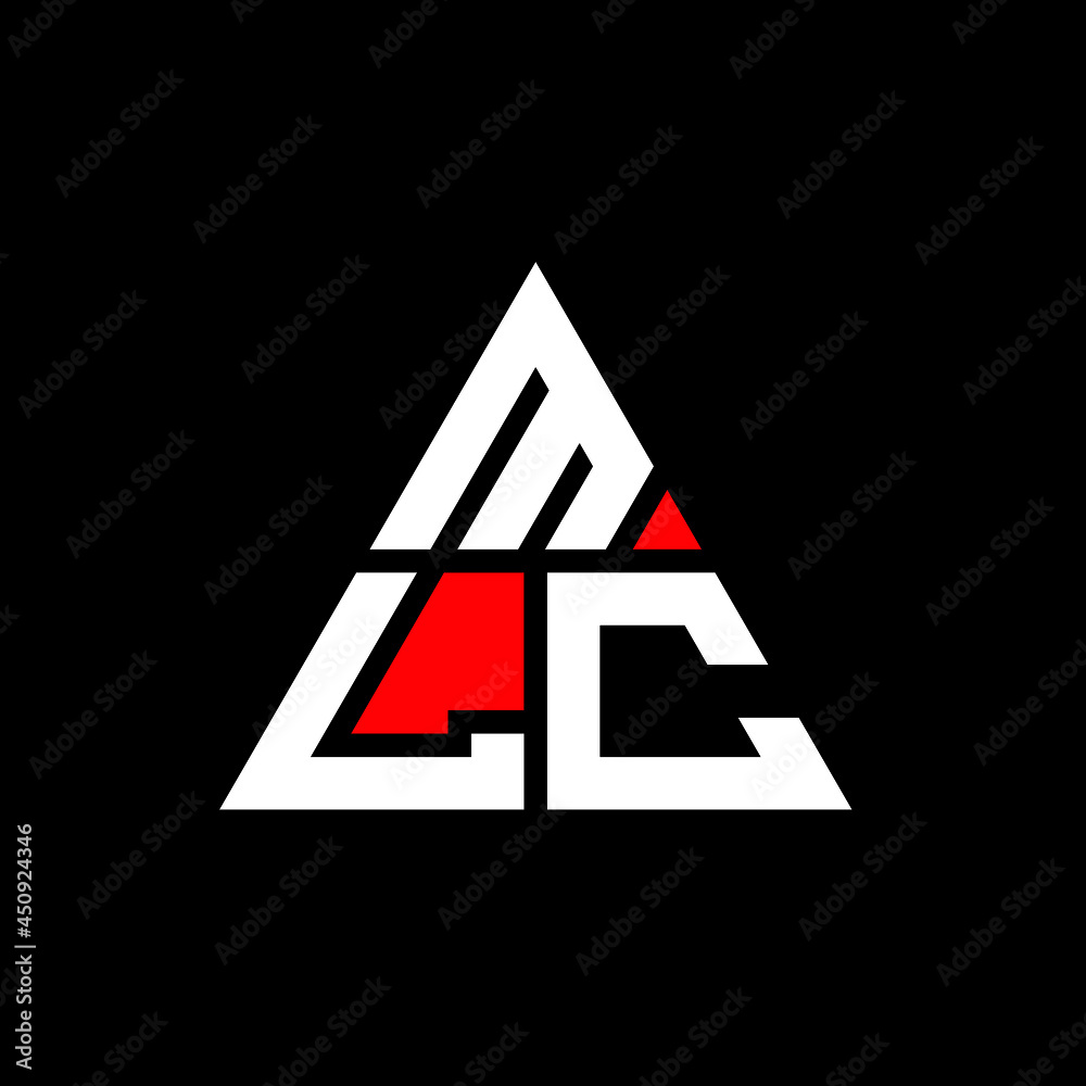 MLC triangle letter logo design with triangle shape. MLC triangle logo ...