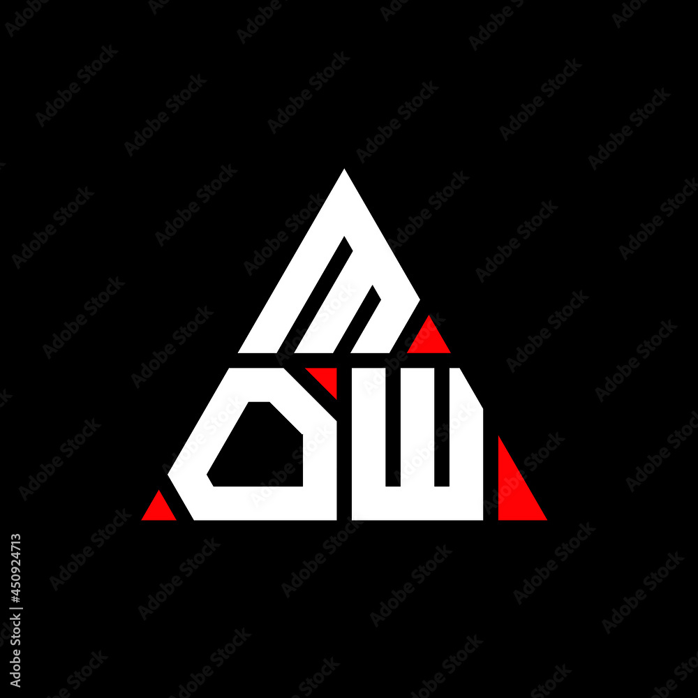 MOW triangle letter logo design with triangle shape. MOW triangle logo ...