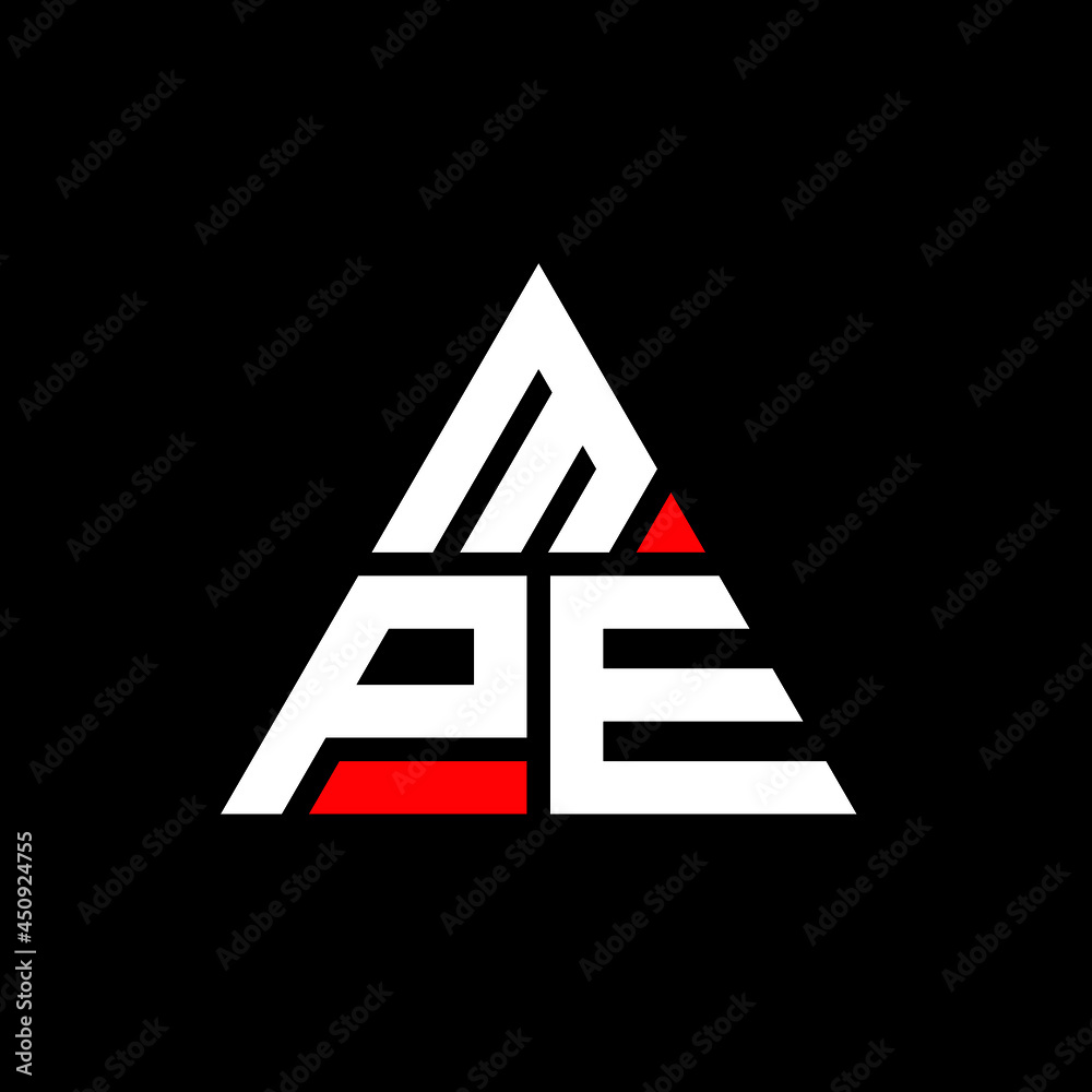 MPE triangle letter logo design with triangle shape. MPE triangle logo ...
