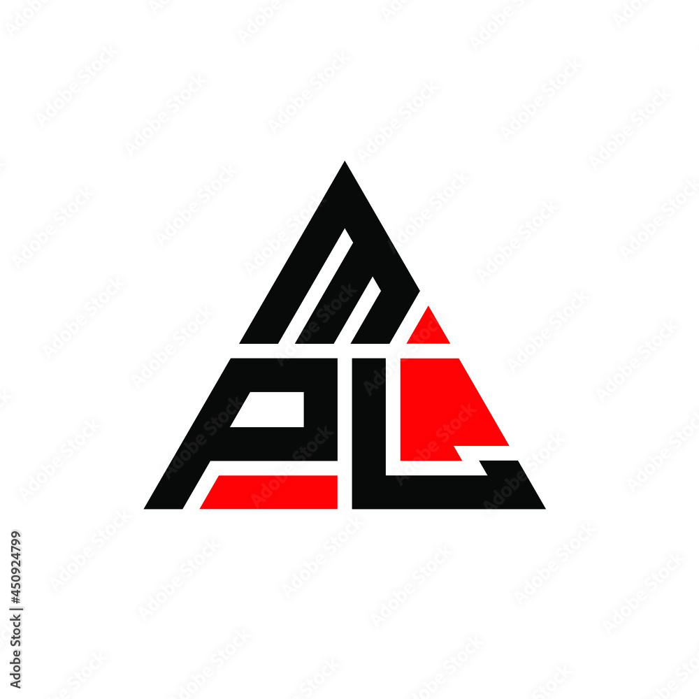 MPL triangle letter logo design with triangle shape. MPL triangle logo ...