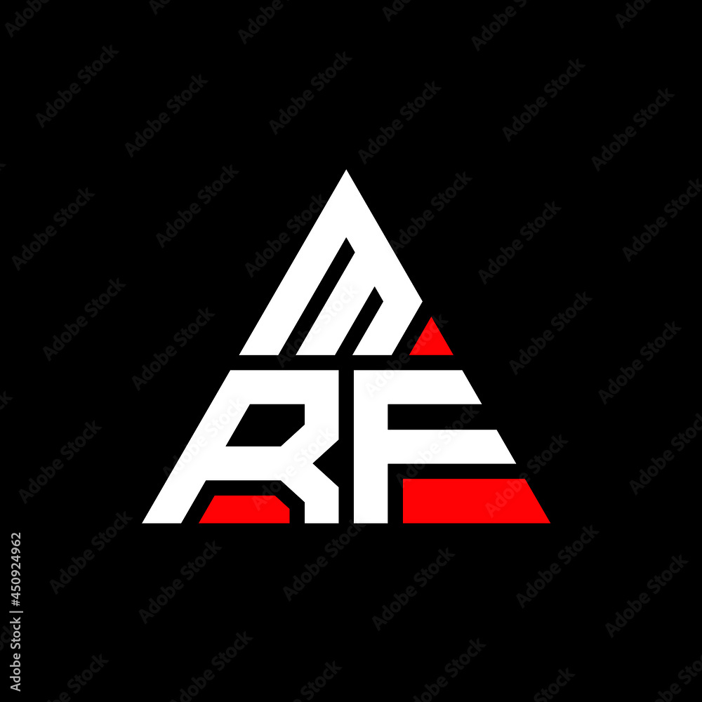 MRF triangle letter logo design with triangle shape. MRF triangle logo ...