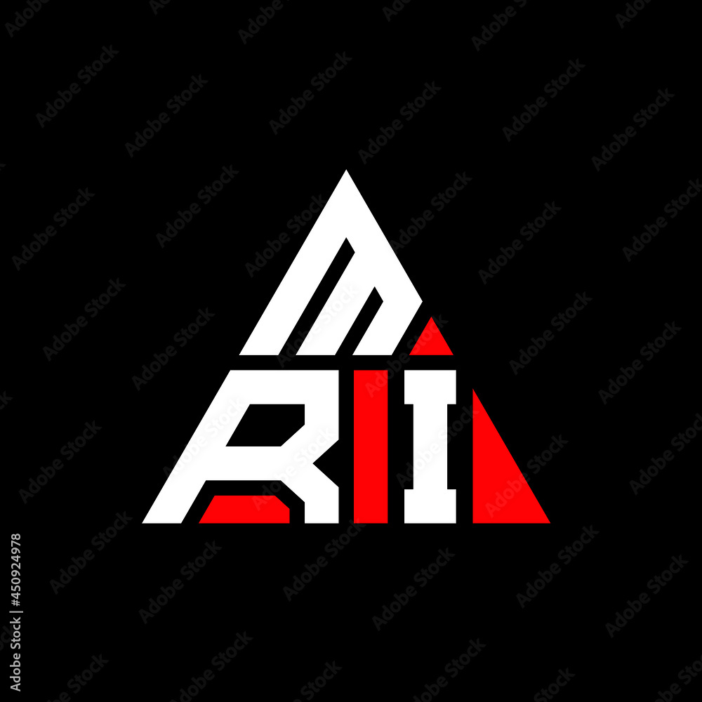 MRI triangle letter logo design with triangle shape. MRI triangle logo ...
