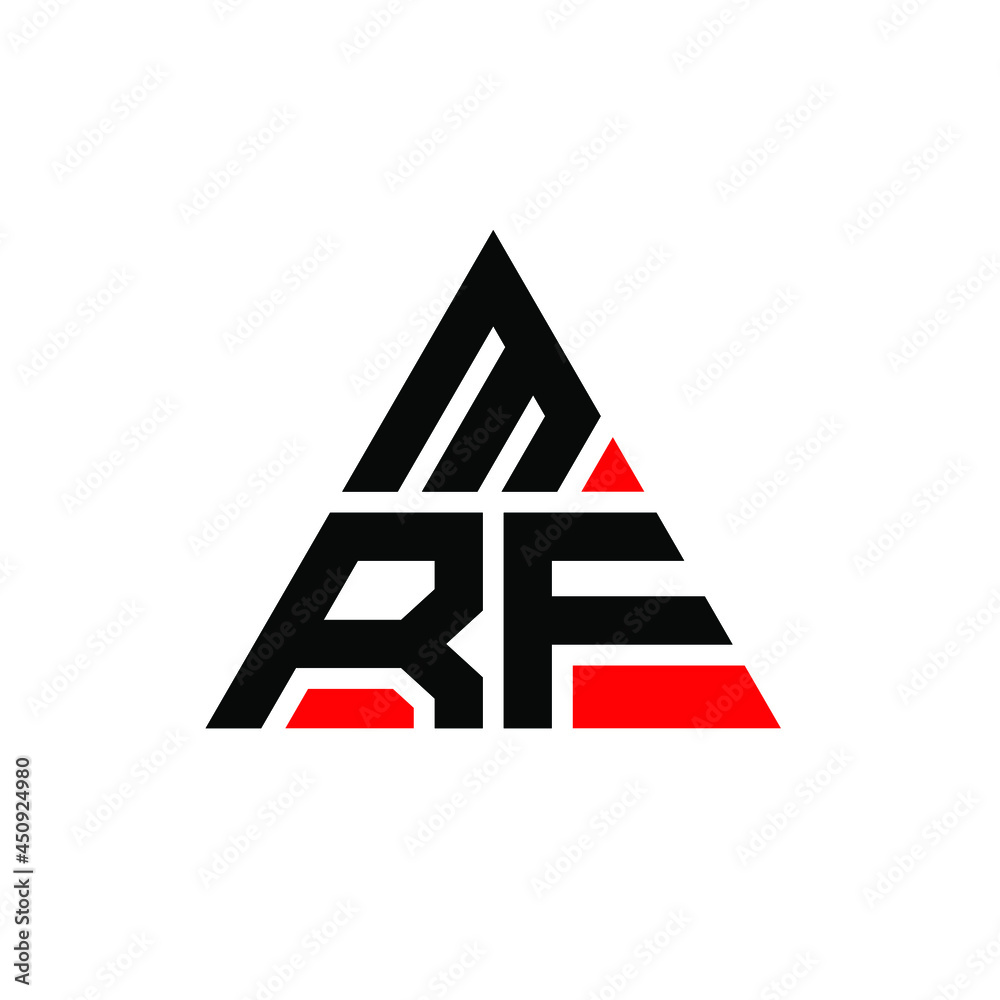 MRF triangle letter logo design with triangle shape. MRF triangle logo ...