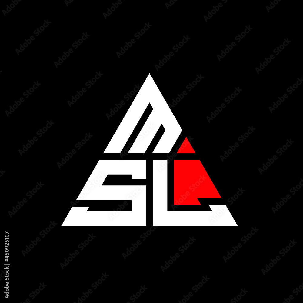MSL triangle letter logo design with triangle shape. MSL triangle logo ...