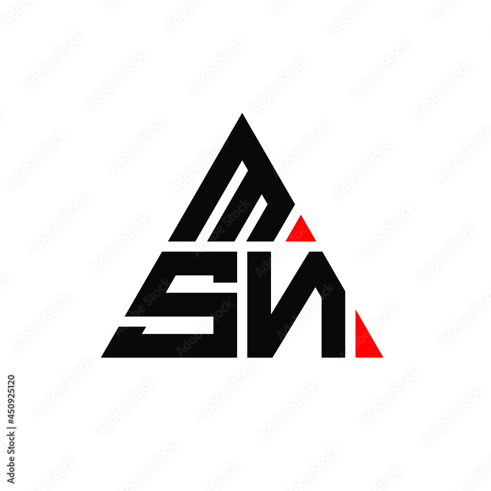 Vetor de MSN triangle letter logo design with triangle shape. MSN ...