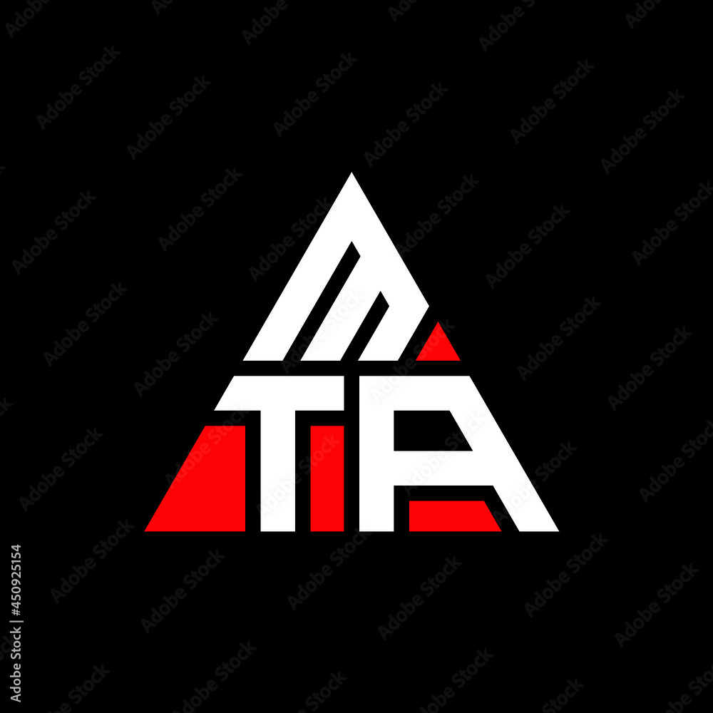 MTA triangle letter logo design with triangle shape. MTA triangle logo ...