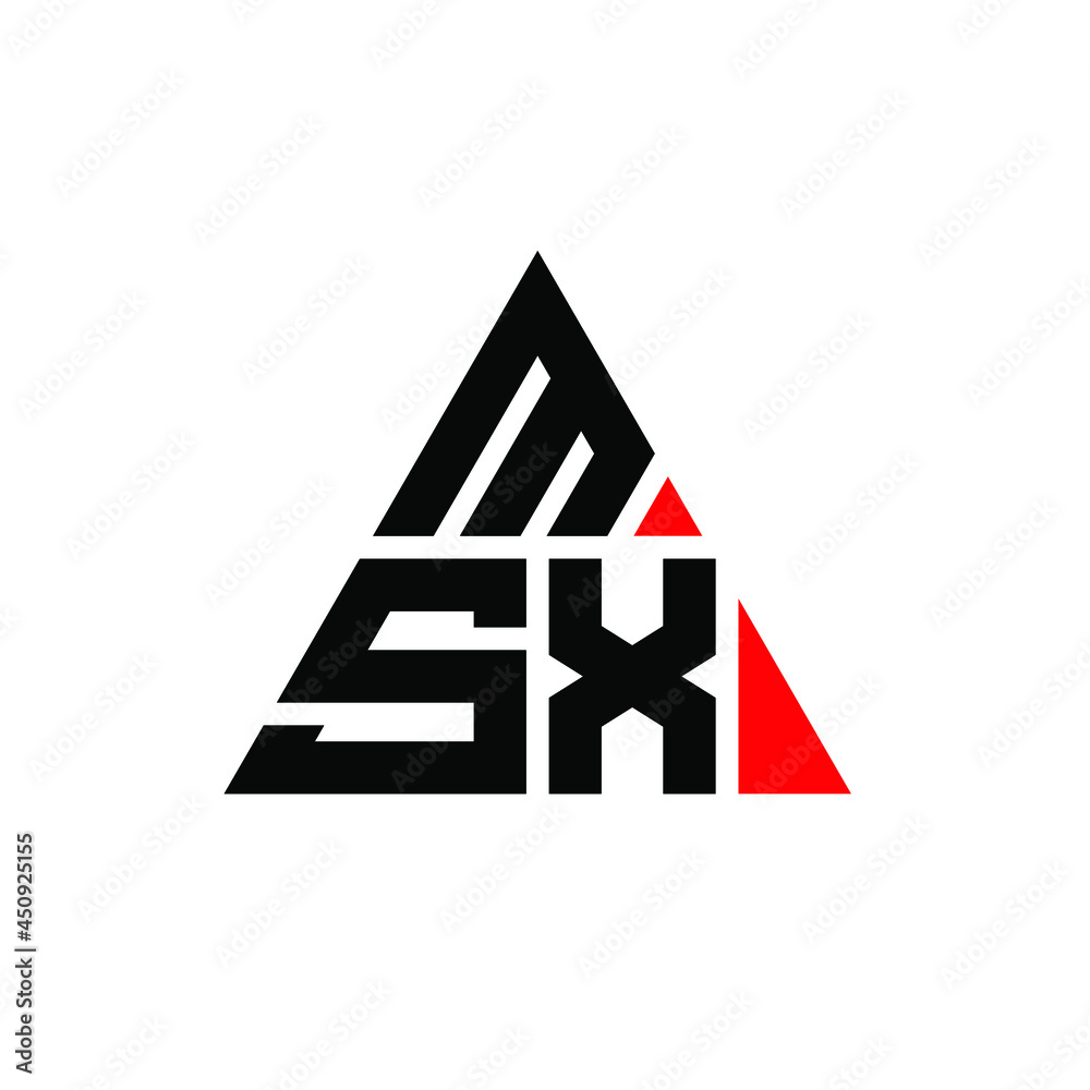 MSX triangle letter logo design with triangle shape. MSX triangle logo ...