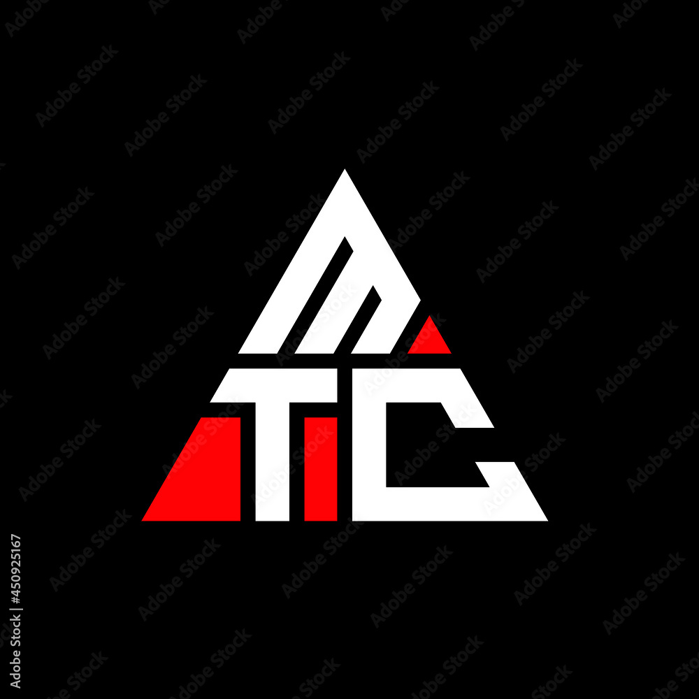 Vetor de MTC triangle letter logo design with triangle shape. MTC ...