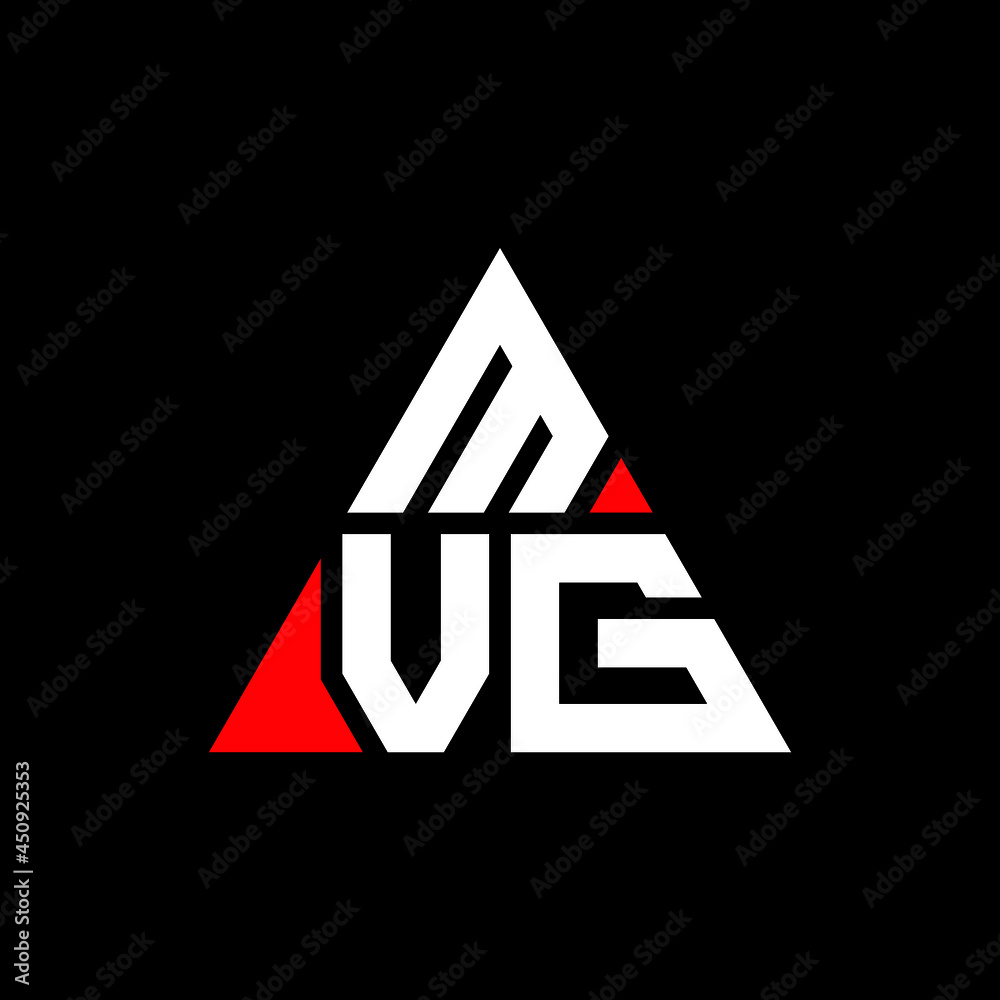 MVG triangle letter logo design with triangle shape. MVG triangle logo ...