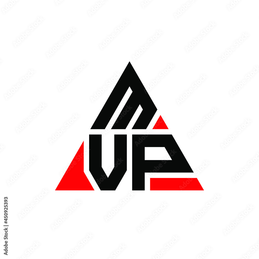 MVP triangle letter logo design with triangle shape. MVP triangle logo ...