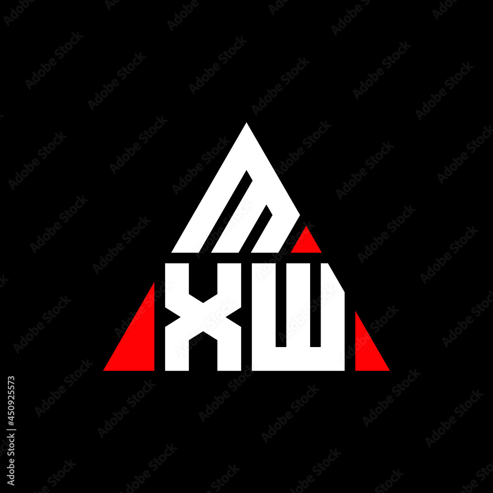 MXW triangle letter logo design with triangle shape. MXW triangle logo ...