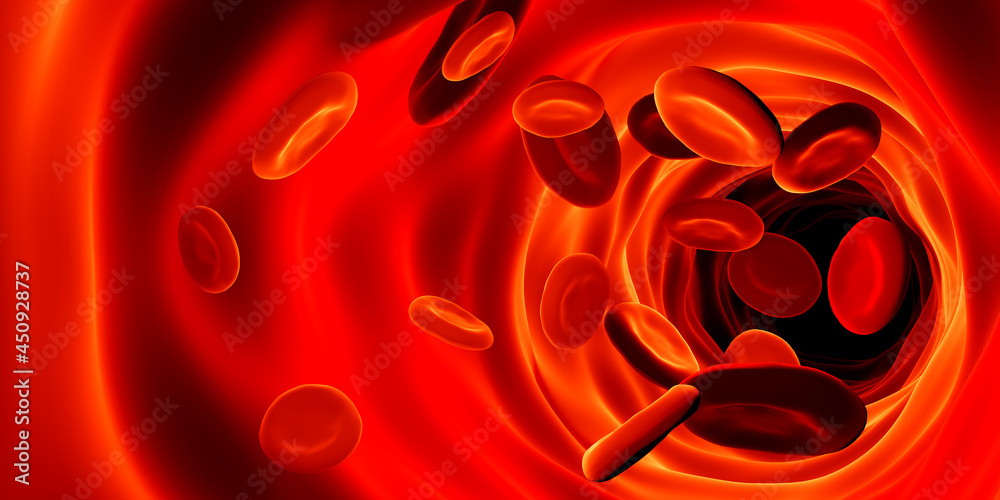 Background with erythrocytes. Red background with many erythrocytes ...