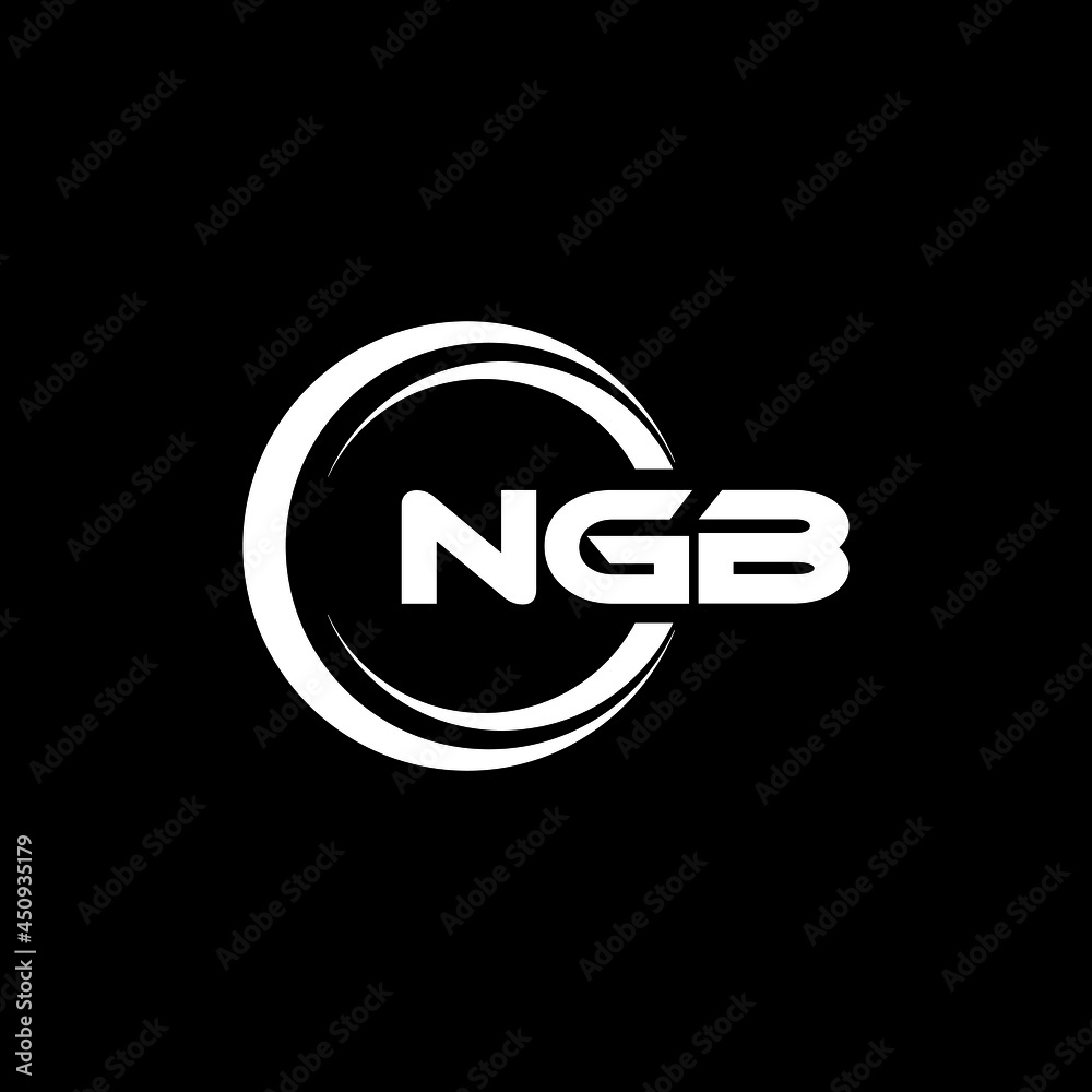 NGB letter logo design with black background in illustrator, vector ...