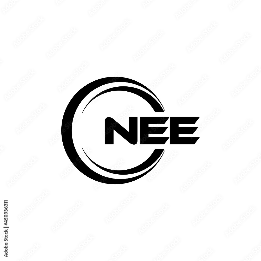 Vecteur Stock NEE letter logo design with white background in ...