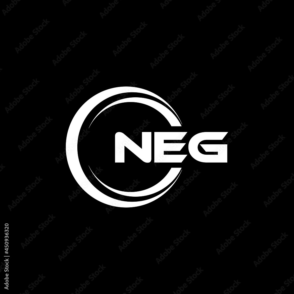 NEG letter logo design with black background in illustrator, vector ...