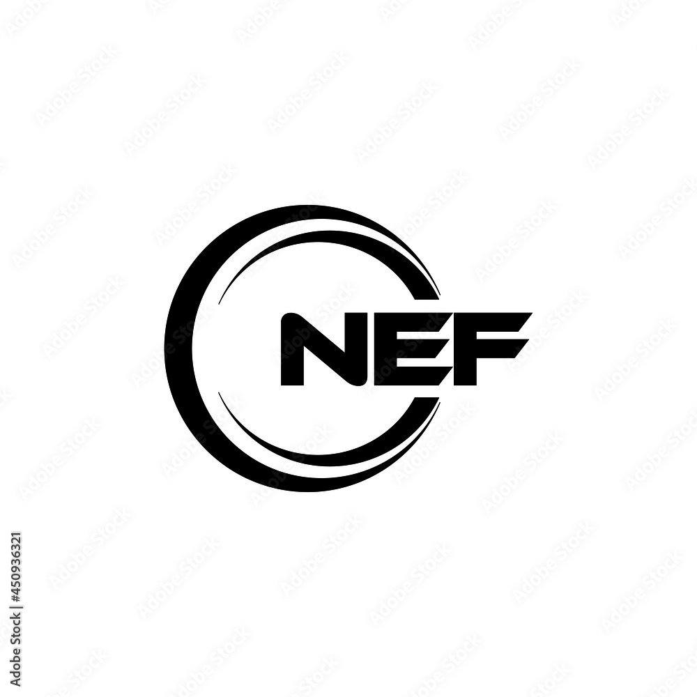 NEF letter logo design with white background in illustrator, vector ...
