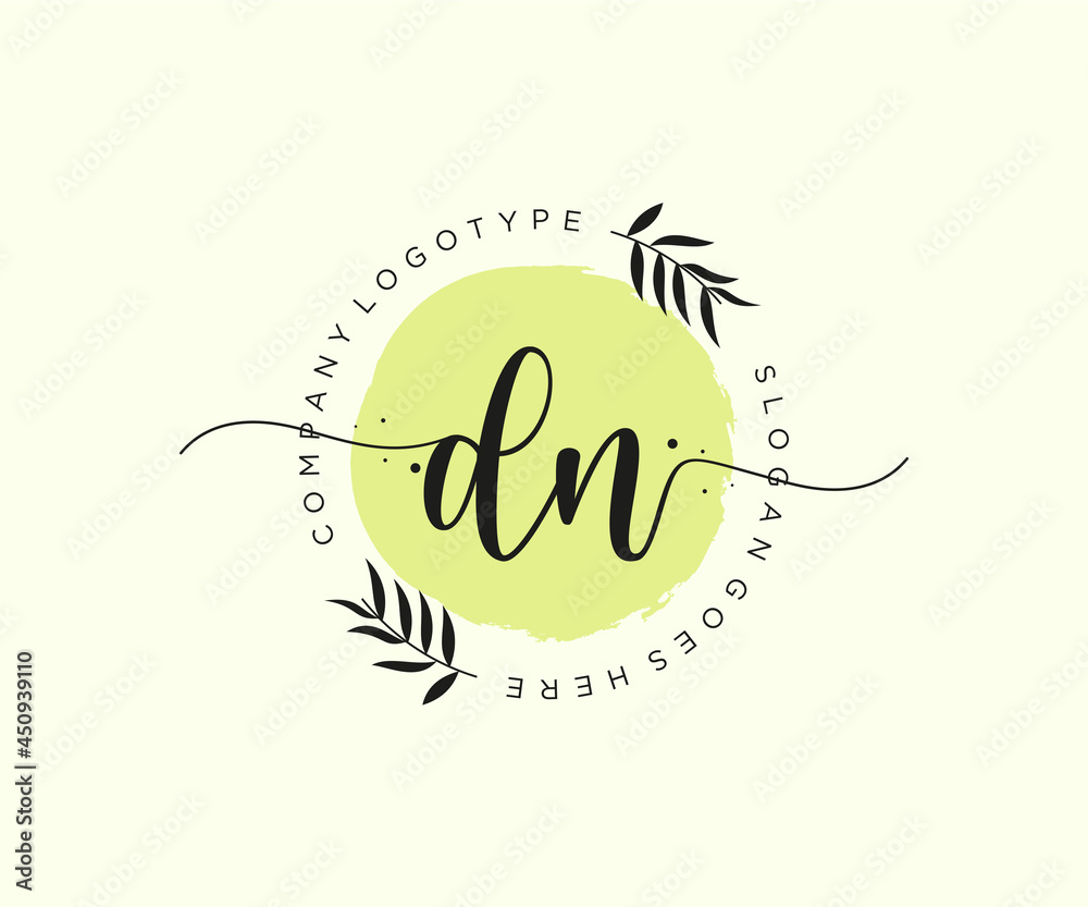 initial DN Feminine logo beauty monogram and elegant logo design ...